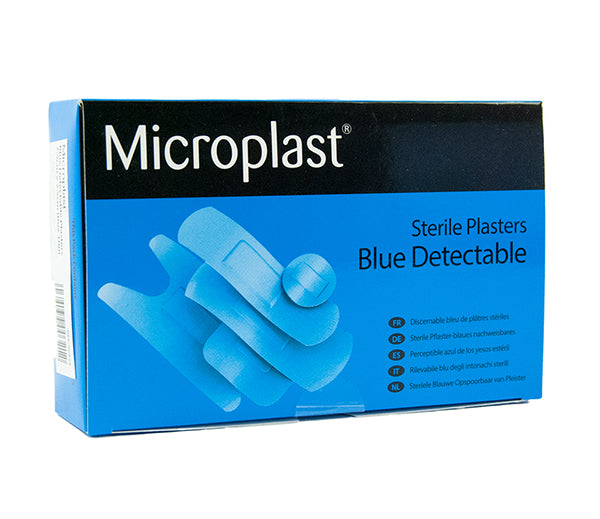 MICROPLAST BLUE DETECTABLE PLASTERS 7.5CM X 2.5CM — Spontex Workwear